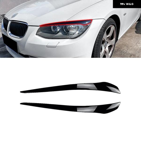 フロント ヘッドライト トリム ステッカー ヘッドライト アイリッドアイブロウランプカバー BMW 3シリーズクーペ E92 E93 LCI 2010-2012 カスタムパーツ アクセサリー 交換用部品Hign-concerned Chem...