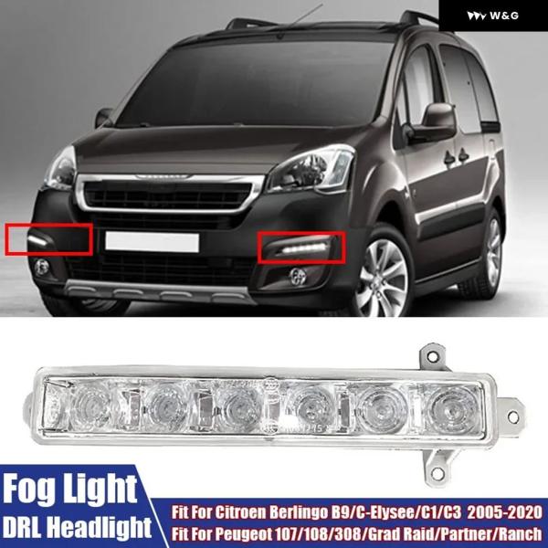 LED DRL ヘッドライト LR 汎用 フロント バンパー フォグランプ プジョー / シトロエン C-ELYSEE BERLINGO B9 C1 C3 MK2 #9802795580 カスタムパーツ アクセサリー 交換用部品Hign-c...