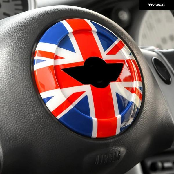 MINI COOPER R50 R52 R53 2001-05 車用 ステアリングホイール ステッカー インテリア スタイリング アクセサリー ユニオンジャック スタイル カスタムパーツ アクセサリー 交換用部品Hign-concerned...