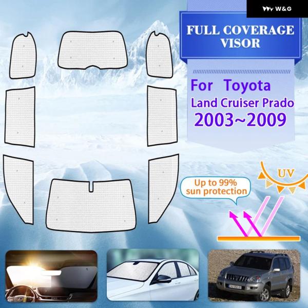 車用フルカバー サンシェード トヨタ ランドクルーザー プラド 120 アクセサリー J120 LC120 FJ120 2003~2009 カーウィンドウ バイザー アクセサリー カスタムパーツ アクセサリー 交換用部品Product ap...