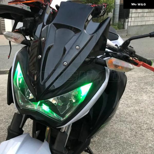 オートバイ ダブルバブル 風防 ウインドスクリーン スクリーン 2013-18 カワサキ Z250 Z300 Z 250 300 ブラックスモーク カスタム パーツ アクセサリーItem Weight:0.35kgItem Height:0...