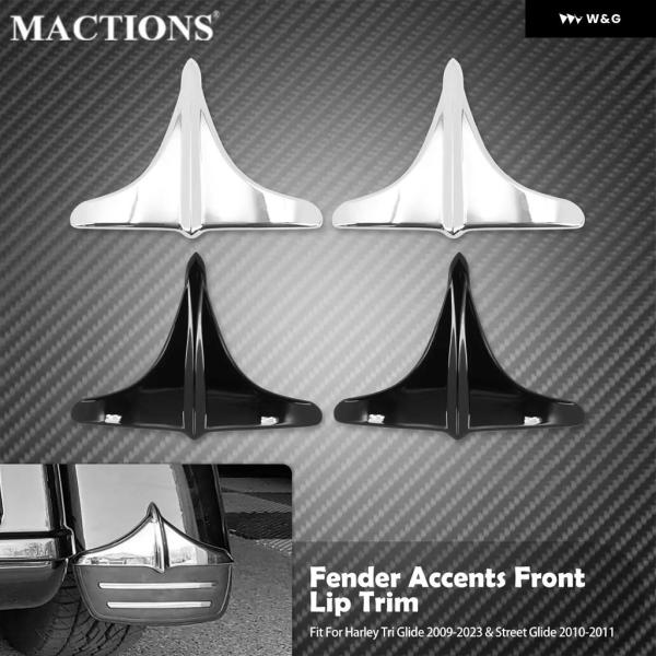 バイク 用リアフェンダーアクセント フロントリップ トリム ブラック/クローム ABS ハーレー ツーリング FLHTCUTG トライグライド ウルトラ クラシック ストリートグライド カスタム パーツ アクセサリーProtective p...