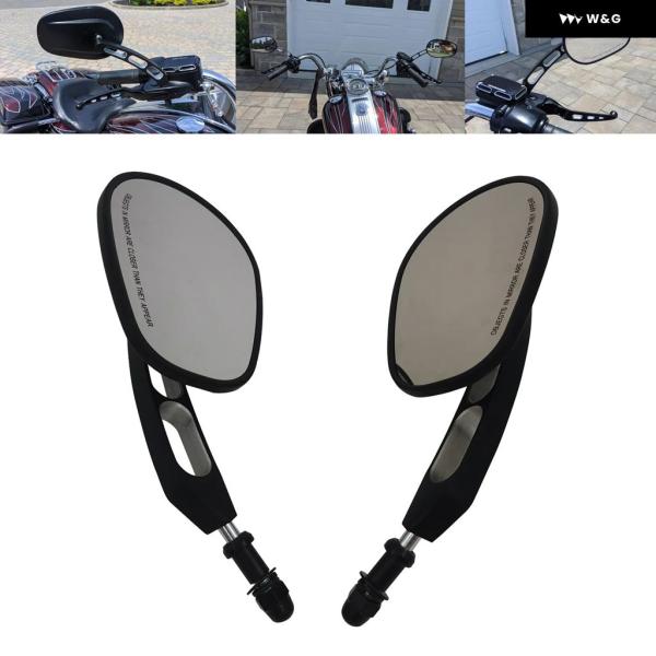 8MM ブラック 汎用 バイク リアビュー サイドミラー ハーレー ツーリング ダイナ ソフテイル ファットボーイ ストリートボブ スポーツスター XL1200 XL883 カスタム パーツ アクセサリーBrand Name:WOZEWOr...