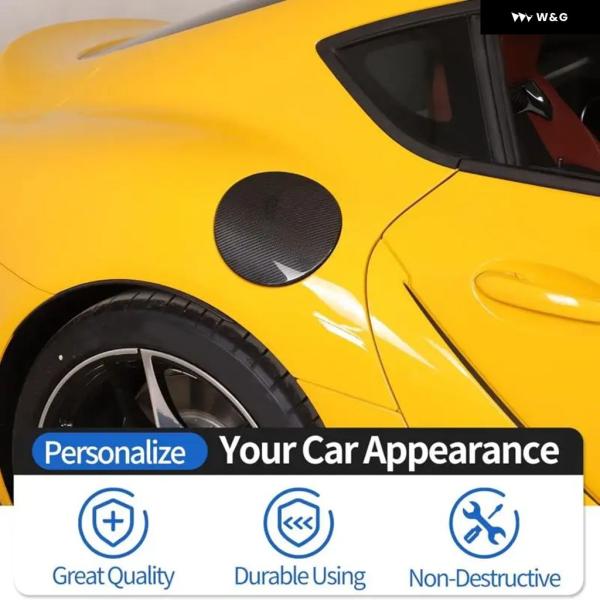 車用カーボン燃料タンクゲートキャップ トリム ガスタンク カバー デコレーション ステッカー トヨタ GRスープラA90 A91 MK5 2019-2024 カスタム パーツ アクセサリーHign-concerned Chemical:No...