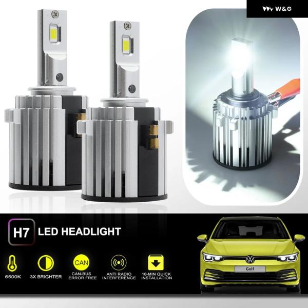 オールインワンスペシャルH7 LED ヘッドライト 2個 VW E-GOLF GOLF/GTI/GOLF VARIANT MK6 MK7 GOLF CABRIOLET CANBUS H7 ロービーム ヘッドランプ カスタム パーツ アクセサ...