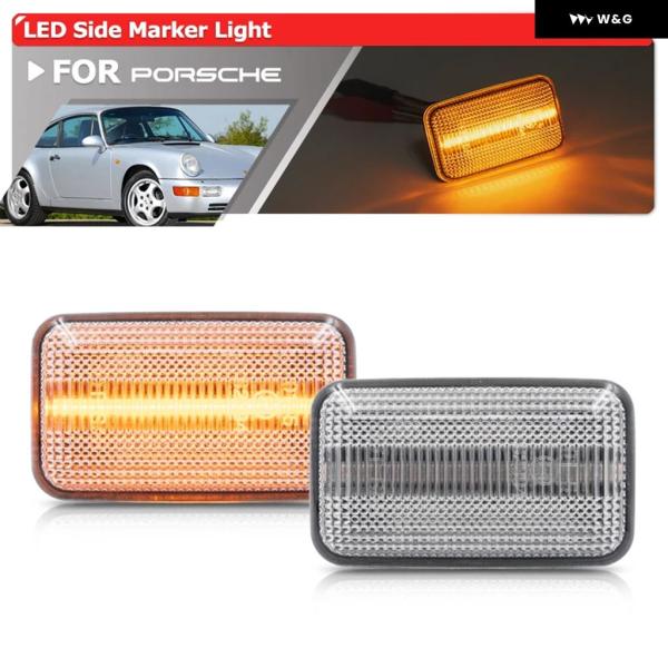 2Xフロント アンバー LEDサイド マーカーライト ポルシェ 911924944959968 アウディ 100200A68090VWキャディ ゴルフ I II パサート カスタム パーツ アクセサリーHign-concerned Chem...
