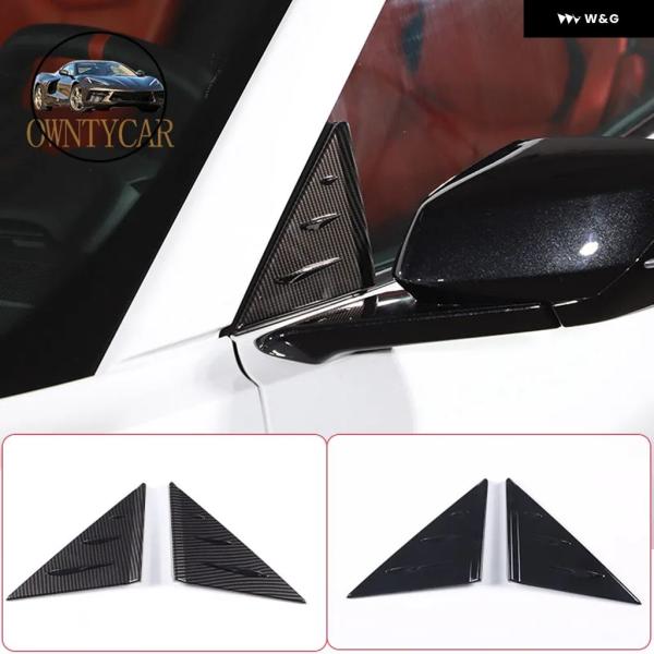 ABSカーボン製バックミラー サイドトライアングルスポイラー トリム 装飾 ステッカー シボレー コルベット C8スティングレイZ51 Z06 2020-2023 カスタム パーツ アクセサリーHign-concerned Chemical...