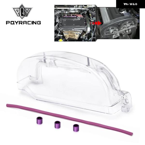 クリアカムギア プーリー タイミングベルトカバー 92-96 三菱 ランサー EVO 1-3/DSM 4G63 4G63T ポリカーボネート 6331 カスタム パーツ アクセサリーHign-concerned Chemical:NoneC...