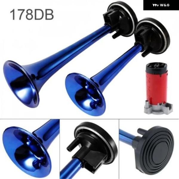 12V 178DB オートカー クラクソン エアホーンセット 超大音量 デュアルトーン 12Vトランペットコンプレッサー付き オートバイ 車 ボート トラック 車両 カスタム パーツ アクセサリーHign-concerned Chemica...