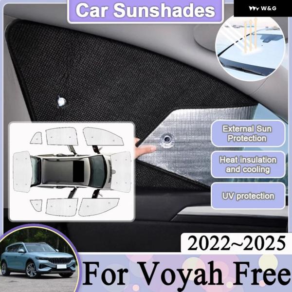 車用フルカバー サンバイザー VOYAH アクセサリー 2022 - 2025 RABDAN ワンカーパラソル ブラックシルバーウィンドウUV カスタム パーツ アクセサリーHign-concerned Chemical:NoneType ...