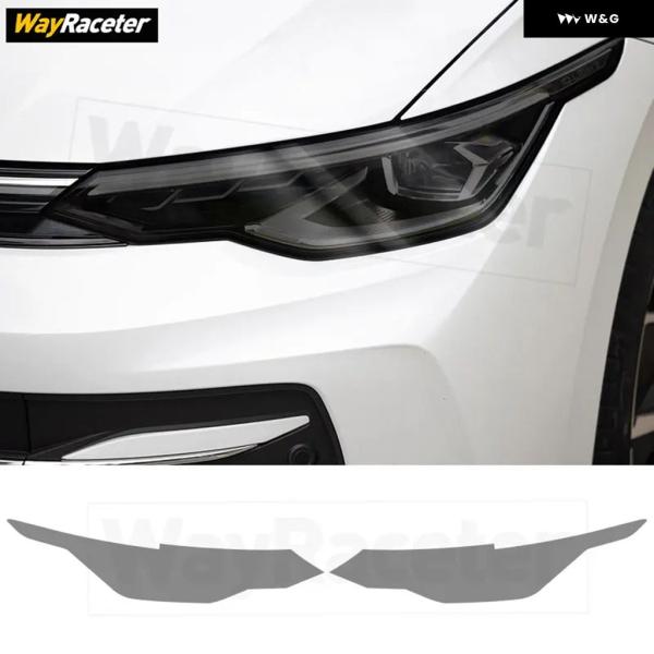 2枚 車用 ヘッドライト フィルム クリアスモークブラック TPU ステッカー フォルクスワーゲン ゴルフ 8 2025 フェイスリフト 8.5 MK8 アクセサリー カスタム パーツ アクセサリーHign-concerned Chemic...