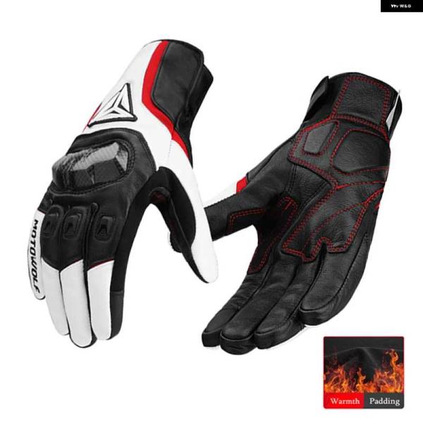 カーボン 冬用手袋 オートバイ バイク 手袋 メンズ ホットレザー手袋 タッチスクリーン対応 防風 オートバイ バイク 手袋 モトクロス 手袋 カスタム パーツ アクセサリーBattery Included:NoCraft of Weavi...