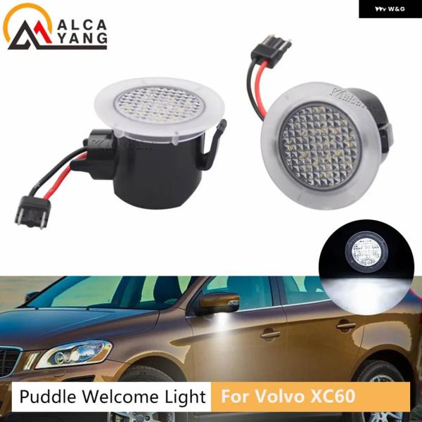 LEDアンダーミラー パドルライト カーテシランプ ボルボ XC60 2008-2017 アンダーミラー ランプ 防水 明地面ライト カスタム パーツ アクセサリーLED Under Mirror Puddle Lights Courtes...
