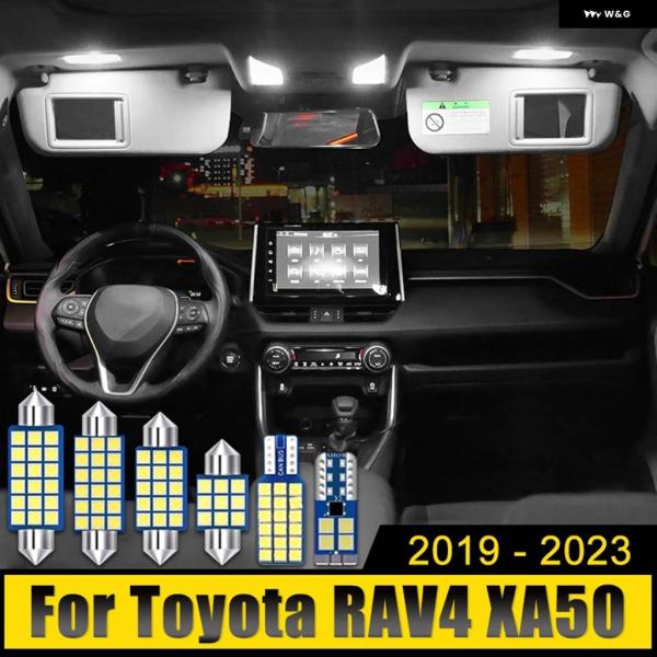 トヨタ RAV4 XA50 2019-23 RAV 4 ハイブリッド 6個 12V 車 LED ドーム型読書灯 化粧鏡ランプ トランク バルブ カスタム パーツ アクセサリーToyota RAV4 XA50 2019 2020 2021 2...