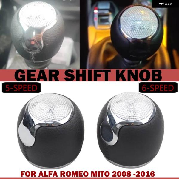 車 5/6速 ギア シフト ノブ レバー ヘッド アルファロメオ ミト 2008-2016 アルファロメオ 147 アルファロメオ 166 3.2 V6 カスタム パーツ アクセサリーCar 5/6 Speed Gear Shift Kno...