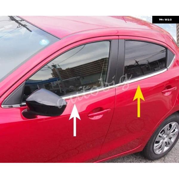 ステンレス ドアウィンドウ トリム マツダ 2 デミオ 2015-19 DJ DL アクセサリー マツダ 2 ハッチバック セダン カスタム パーツ アクセサリーStainless Steel Door Window Trims Mazda...