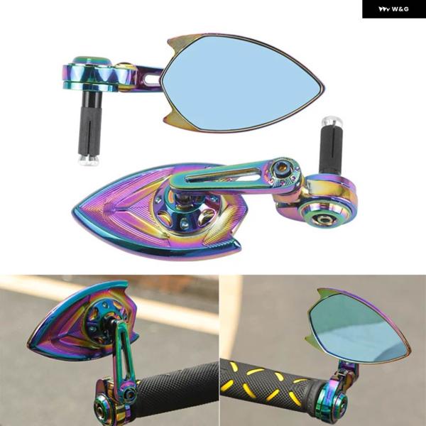 バイク ミラー バックミラー サイドラウンド モペッドミラー アクセサリー ハンドルバー エンド マウント バイク オフロード 汎用 カスタム パーツ アクセサリーMotorcycle Mirrors Rearview Side Round...