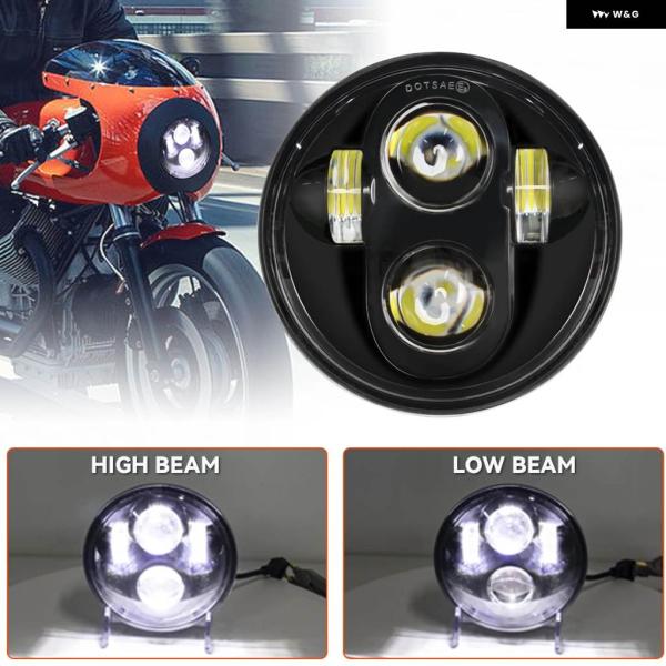 バイク アクセサリー 5.75インチ LED ヘッドランプ 5-3/4インチ LED ヘッドライト HI/LOビーム アイアン 883 ダイナ ストリートボブ FXDB スポーツスター カスタム パーツ アクセサリーMotorcycle a...