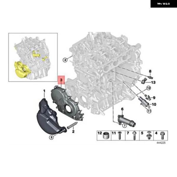 カムシャフト オイルタイミングカバー プレートキット エンジン アッパータイミング チェーン カバー ガスケット BMW 1/2/3シリーズI8 F20 F22 11148512597 カスタム パーツ アクセサリーCamshaft Oil...