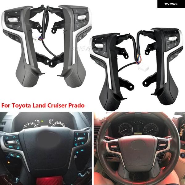 ステアリングホイール オーディオ スイッチ コントロール ボタン トヨタ ランドクルーズ プラド 2016-2018 ボタン スイッチ電話バックライト コントローラ ー カスタム パーツ アクセサリーHigh-concerned chemi...