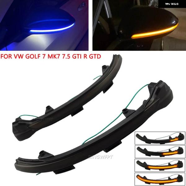 2個 ダイナミック ブリンカー VW ゴルフ 7.5 MK7.5 GTI R GTD RLINE MK7 7 TDI LED ウィンカーミラー VII 2013 2016 2017 2019 2020 カスタム パーツ アクセサリーHigh...
