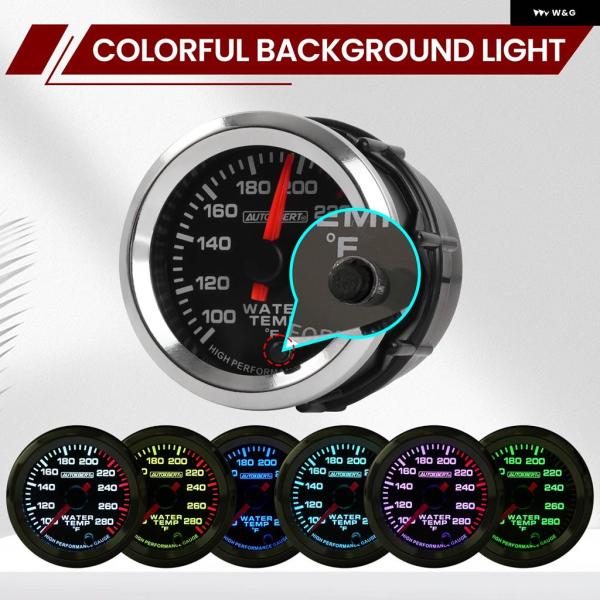 汎用 2インチ 52MM 水温計 マシン式メーター 1/8インチ NPTセンサー付き 7色LEDバックライト 華氏度 自動 カスタム パーツ アクセサリーHigh-concerned chemical:NoneOrigin:Mainland...