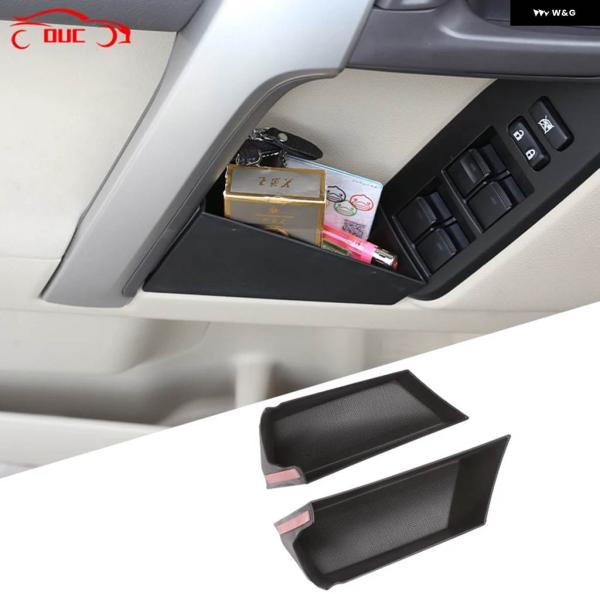 2X 車フロントインナードア アームレスト 収納 ボックス オーガナイザー コンテナ ホルダー トレイ トヨタ ランドクルーザー プラド FJ150 150 2018-2019 カスタム パーツ アクセサリーType:Door Storag...