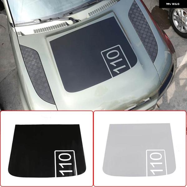 ランドローバー ディフェンダー 90 110 130 ブラック カー スタイリング フロント エンジン フードプル フラワーフィルム デカール ステッカー ビニール グラフィック アクセサリー カスタム パーツ アクセサリーHigh-con...