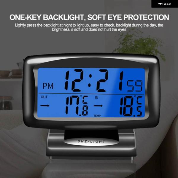 車温度計 デジタル目覚まし時計 車載温度計 バックライト付き 車載電子機器 車載時計 ダッシュボード 時計 カスタム パーツ アクセサリーHigh-concerned chemical:NoneCase Shape:RectangleDis...