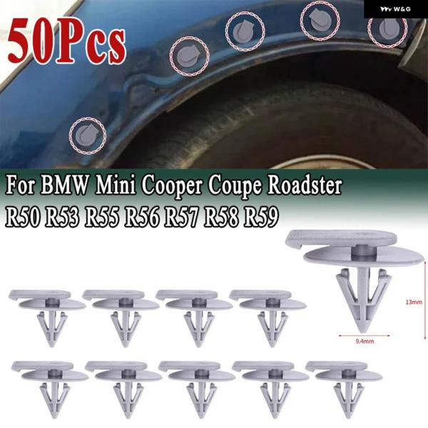 50個 BMW ミニ クーパー R50 R53 R56 R58 クラブマン R55 カブリオ R52 R57 ロードスター 車 外装 フェンダー ホイール トリム パネル アーチ カバー クリップ カスタム パーツ アクセサリーHigh-c...