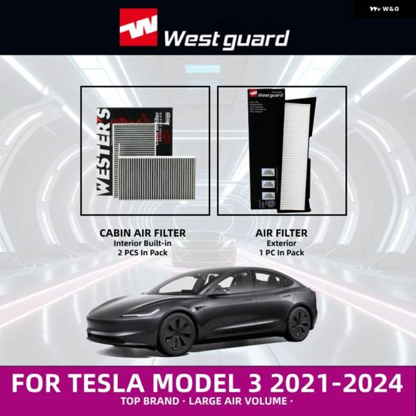 TESLA MODEL 3 アウター内装 エアコン フィルター HEPA静電フロントカバー ラジエーター フィルター WESTGUARDエア フィルター カスタム パーツ アクセサリーHigh-concerned chemical:None...