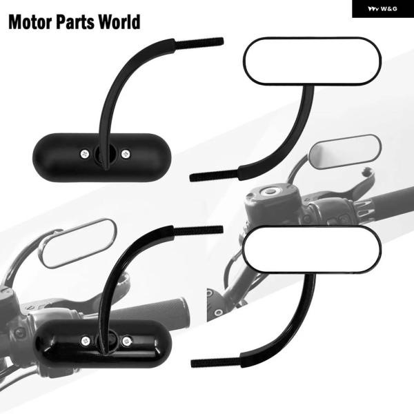 オートバイ ブラック 回転式リアビューオーバルサイドミラー 汎用 ハーレー ツーリング ダイナ ソフテイル スポーツスター XL1200 883 ホンダ カスタム パーツ アクセサリーItem Width:0cmItem Weight:46...