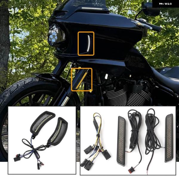 ハーレー ソフテイル ローライダー セントエルディアブロ FXRST FXLRST 2022 2024 オートバイ LEDラン/ターン補助LED フォーク ライト カスタム パーツ アクセサリーProtective parts:OtherH...