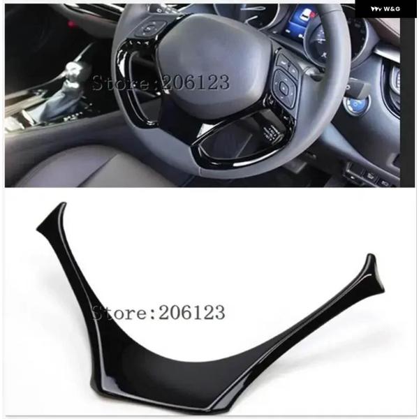 ABSブラックカー内 ステアリングホイール 装飾 カバー トヨタ C-HR CHR 2016年 2017年 18年 2019年 2020年 スタイリング カスタム パーツ アクセサリーHigh-concerned chemical:None...