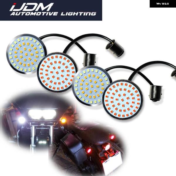 1157 LED ウィンカー DRL 赤 LED テール ランニングライト 電球 ハーレー ツーリング エレクトラグライド ロード キング オートバイ カスタム パーツ アクセサリーBattery Included:NoHigh-conce...