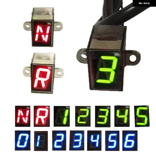 6速NRギア付きブラック バイク デジタル表示 LED モトクロス オフロードモトライトニュートラルギア インジケーター モニター カスタム パーツ アクセサリーHigh-concerned chemical:NoneExternal Te...