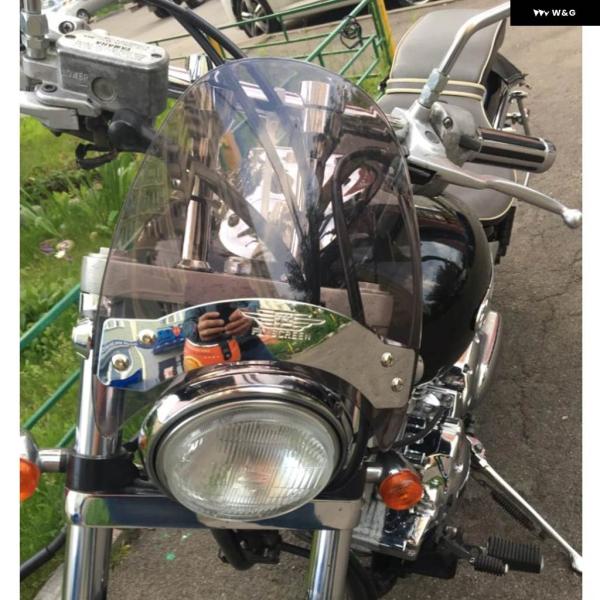 バイク フロントガラス ヤマハ ドラッグスター XVS 125 250 400 650 1100 XVS1100 XVS650 アッパー フォーク チューブ マウント ウインドシールドメーターバイザー カスタム パーツ アクセサリーHigh...