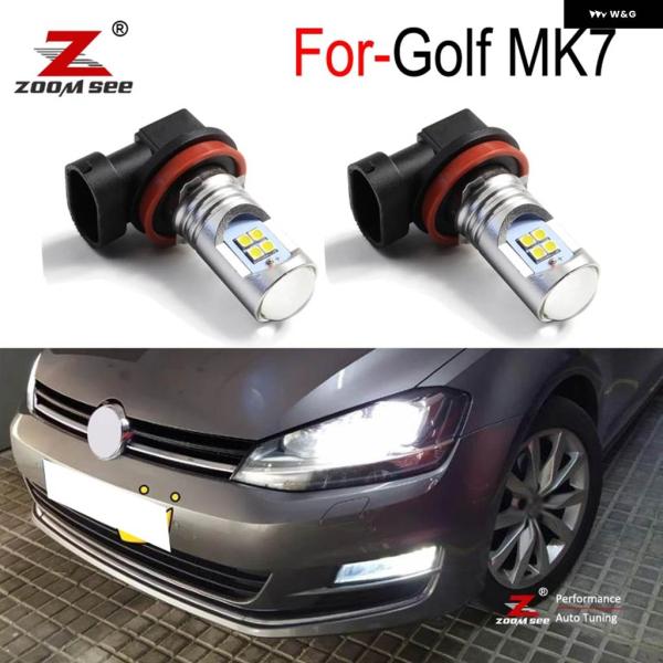 2枚セット CANBUSホワイトカー用 LED フロント フォグランプ フォグライト VW GOLF 7 MK7 VII 2015 - 18 カスタム パーツ アクセサリーCar Brand:For-VWWattage:12WColor T...