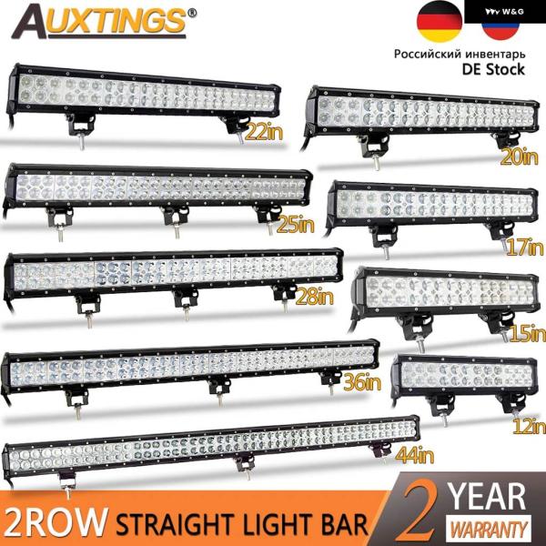 AUXTINGS 12インチ 22インチ 36インチ 44インチ 20インチ 24V 12V オフロード LED ライトバー スポット フラッド コンボ LED 作業灯 ジープ 車 4WD トラック SUV ATV カスタム パーツ アクセ...