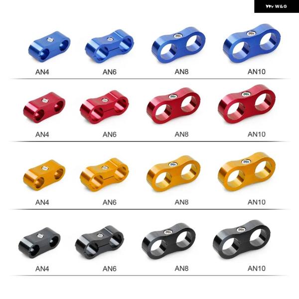 AN4 AN6 AN8 AN10 継手 アルマイト処理 ラインチューブ 編組ゴムホース セパレーター クランプ ライン オイル 燃料 水 ルポ セパレーター キット カスタム パーツ アクセサリーHigh-concerned chemica...