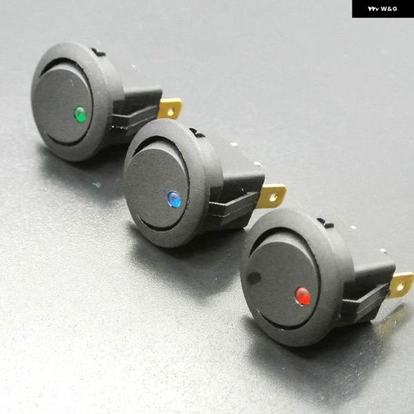 5個/セット オン/オフ 12V 丸型ロッカードットスイッチ 防水 LEDライト 発光トグルスイッチ カスタム パーツ アクセサリーHigh-concerned chemical:NoneSpecial Features:Applied t...