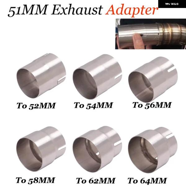 バイク レーシング エキゾースト エスケープ 51MM アダプター リンク パイプ接続 54MM 56MM 58MM 62MM リデューサー マフラー カスタム パーツ アクセサリーModel Name:51mm adapter conne...