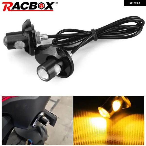 バイクミニLEDウィンカーイーグルアイシェイプターンインジケーターデイリーランニングライトイエローライトテールブレーキランプホルダー カスタム パーツ アクセサリーBattery Included:NoHigh-concerned chem...