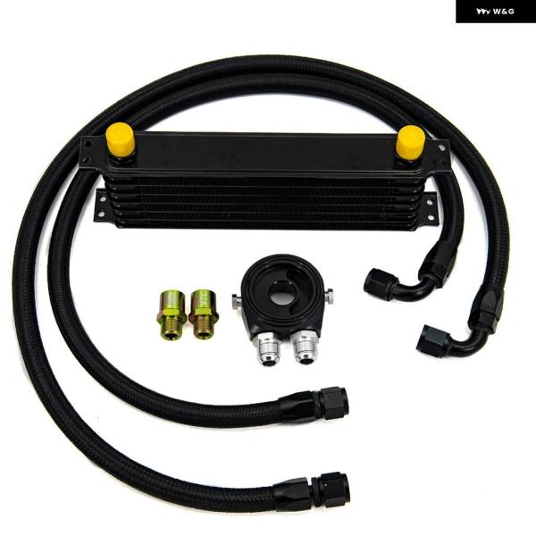 7列オイルクーラーキット AN10トランスミッションオイルクーラーキット オイルフィルターアダプター ナイロンステンレス編組ホース カスタム パーツ アクセサリーSize:00Model Number:00Origin:Mainland C...