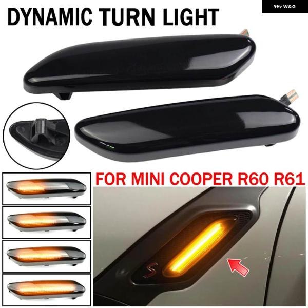 BMW MINI COOPER R60 R61 COUNTRYMAN PACEMAN ダイナミックスクロール 点滅LEDサイドマーカーインジケーターランプ ウィンカー フェンダーライト カスタム パーツ アクセサリーHigh-concern...