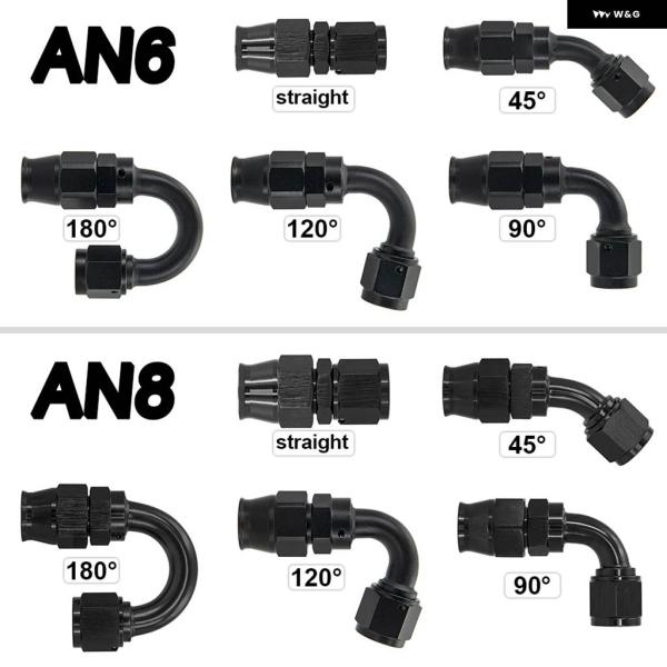 AN6 AN8 ストレート 45 90 120 180 度 再利用可能 ホースエンドフィッティング アダプター スイベル PTFE オイル燃料ライン ホースエンドフィッティング カスタム パーツ アクセサリーSpecial Features...
