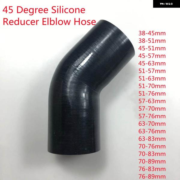 45度レデューサーシリコンエルボホース 38 45 63 76 83 89MM ゴムジョイナーベンドチューブ カー コールドエアインテークホース カスタム パーツ アクセサリーHigh-concerned chemical:NoneOrig...