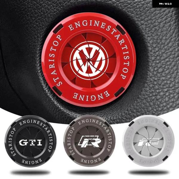 車用ワンキースタートストップ ボタン カバー キャップ ステッカー VW GTI RLINE POLO GOLF PASSAT CC TIGUAN ARTEON JETTA SCIROCCO BORA カスタム パーツ アクセサリーHigh...