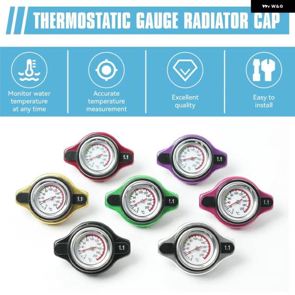 車 オートバイ スタイリング サーモ ラジエーター キャップ タンク カバー 水温計 ユーティリティ セーフ 0.9 BAR/ 1.1 BAR/1.3 BAR カスタム パーツ アクセサリーHigh-concerned chemical:N...