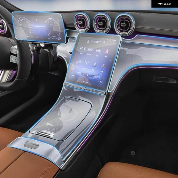 車ドア センター コンソール メディア ダッシュボード ナビゲーション プロテクター フィルム メルセデス ベンツ C クラス W205 C200 W204 W206 カスタム パーツ アクセサリーHigh-concerned chemic...